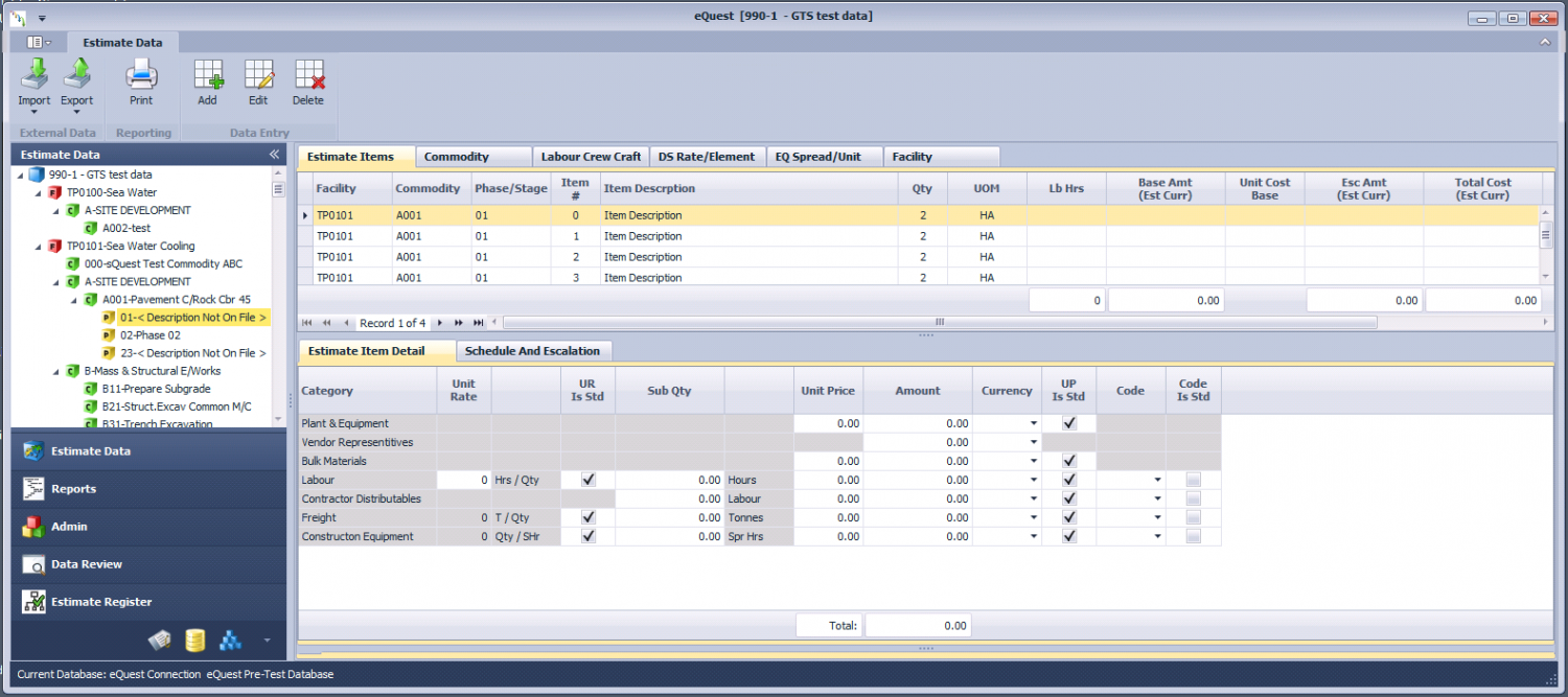 Quest Estimating Tool – GTS Software